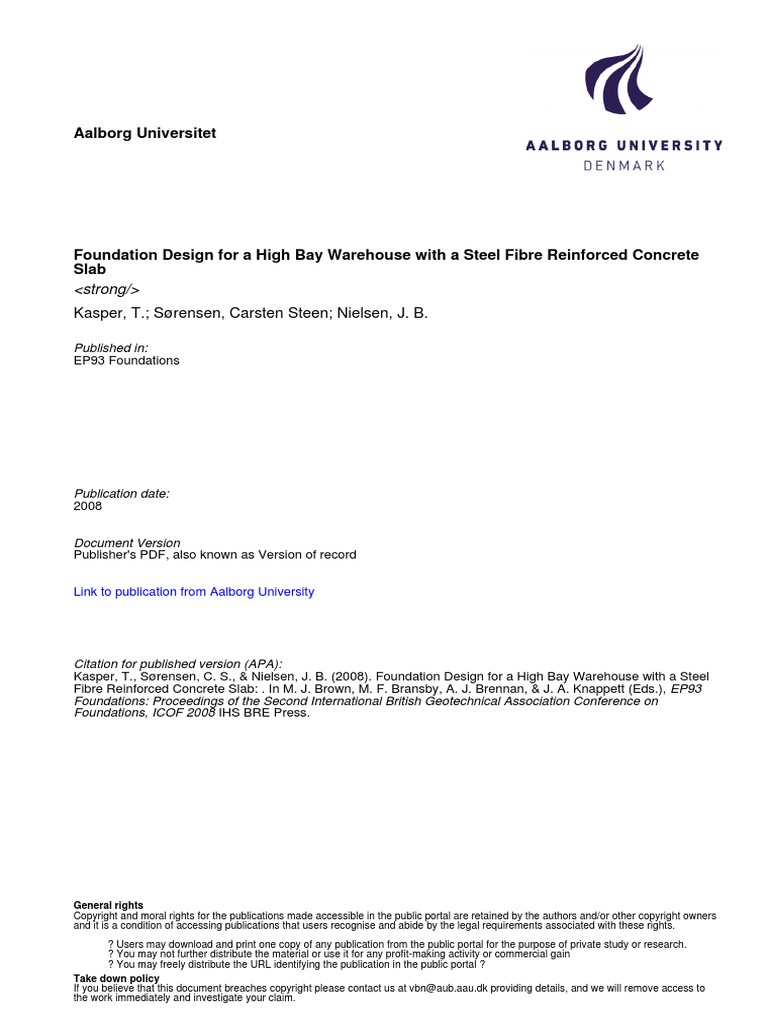 Foundation Design For A High Bay Warehouse With A Steel Fibre ...
