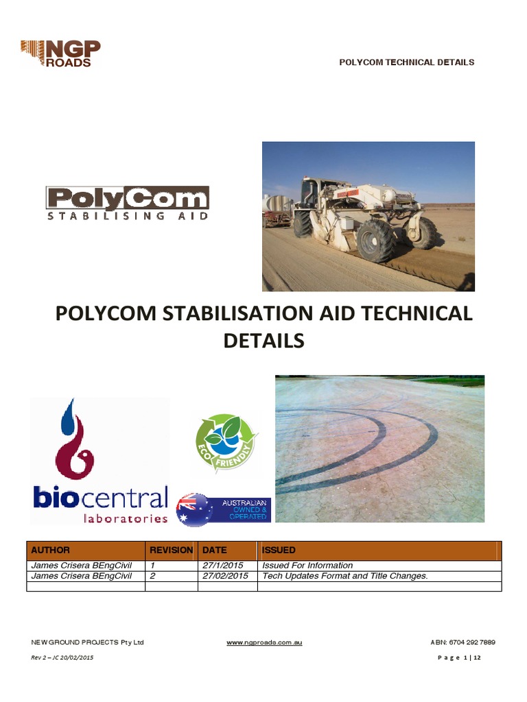 Polycom Stabilisation Aid Technical Details | PDF | Road | Road Surface