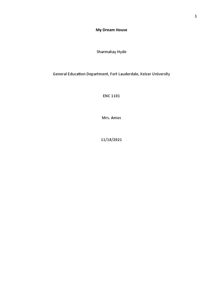 My Dream House Paper Pdf Countertop Home