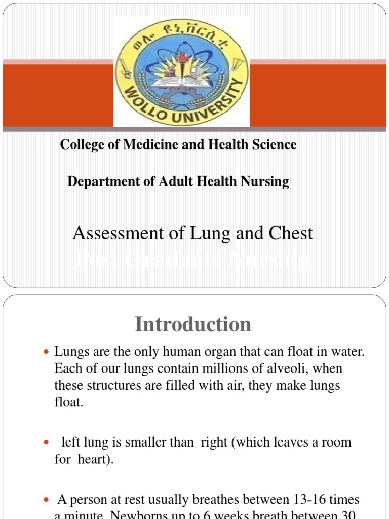 Assessment of Lung and Chest | PDF | Lung | Thorax