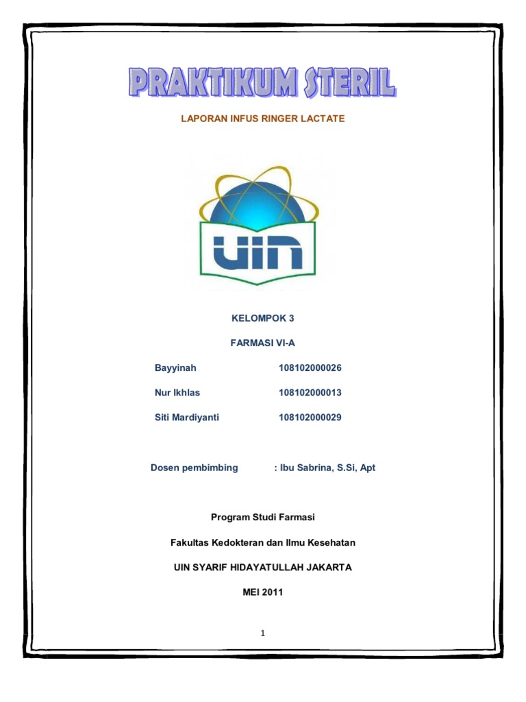 Laporan Infus Ringer Lactate | PDF
