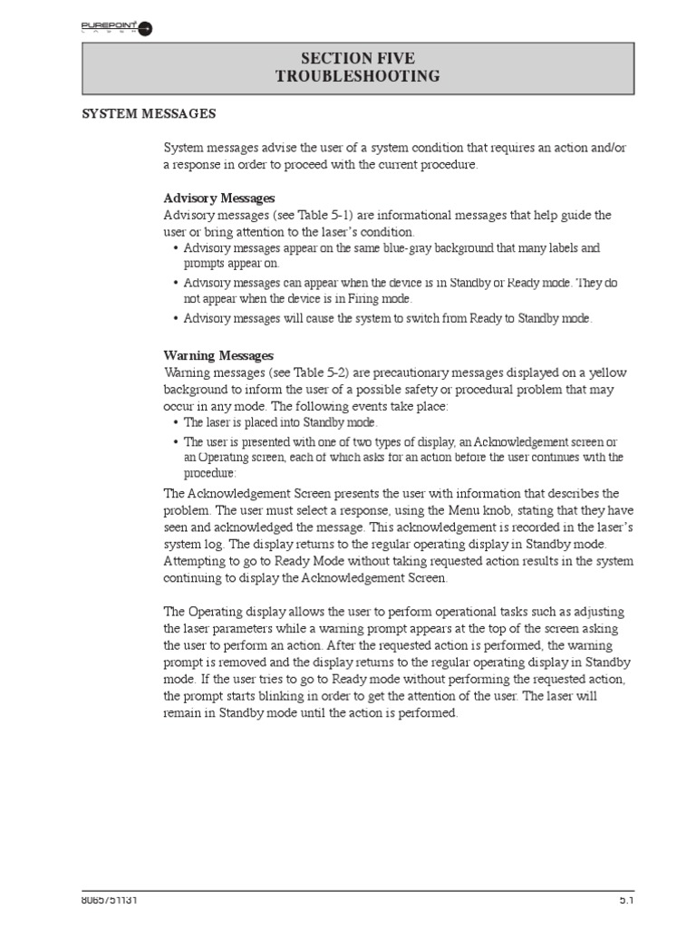 Alcon Surgical PurePoint Laser, Yag Troubleshoting | PDF | Optics ...
