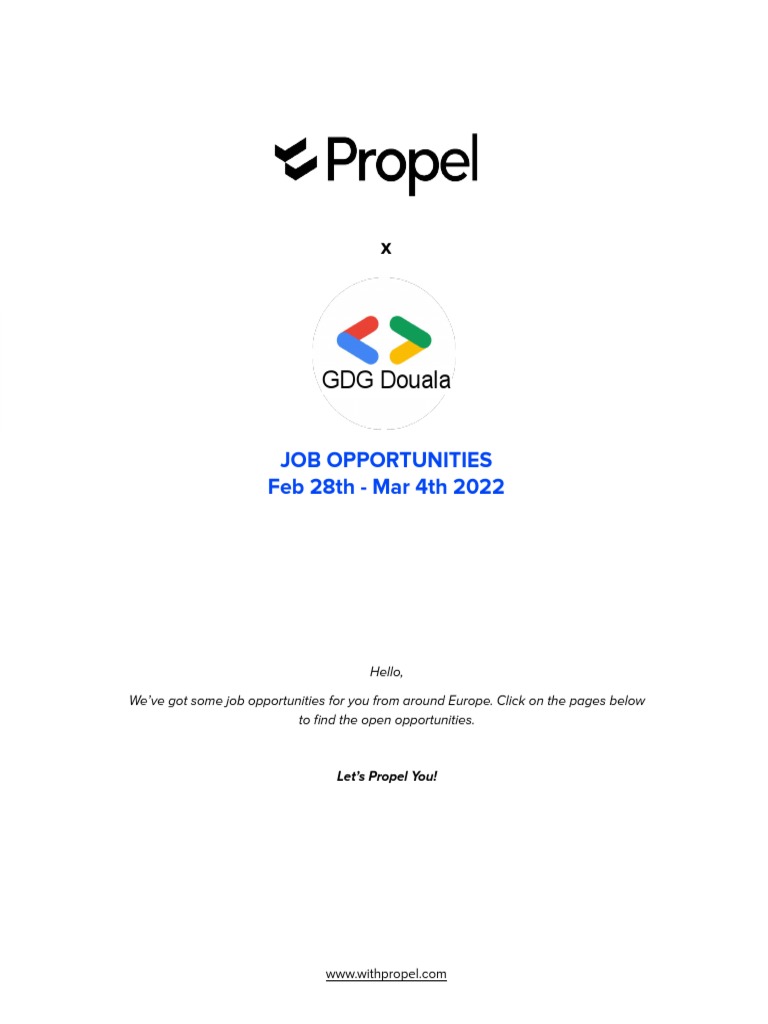 JD Propel X GDG Douala (28th Feb) | PDF | Software Development | Computer Programming