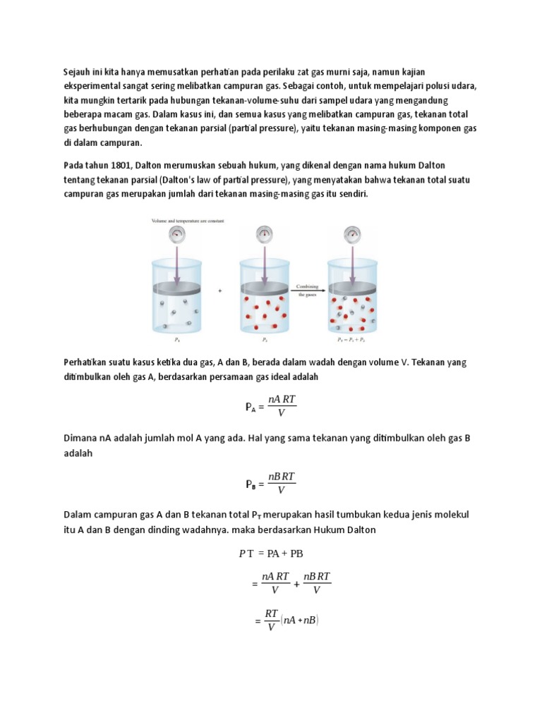 Hukum Dalton dan Tekanan Parsial Gas | PDF | Sains & Matematika