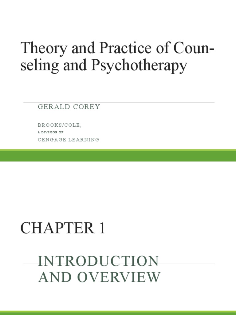 Theory and Practice of Coun-Seling and Psychotherapy: Gerald Corey ...