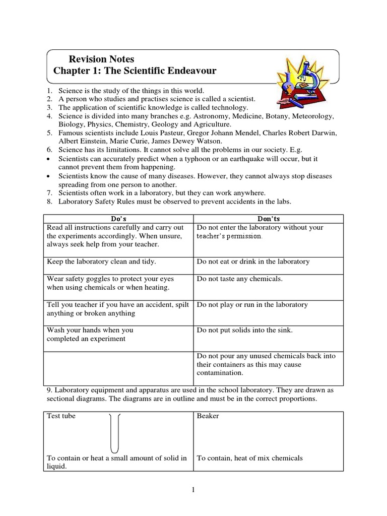 Chapter 1 Revision (Scientific Endeavour) | PDF | Laboratories | Science