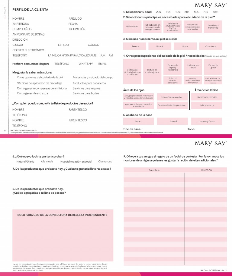 Perfil de Cliente Mary Kay F | PDF