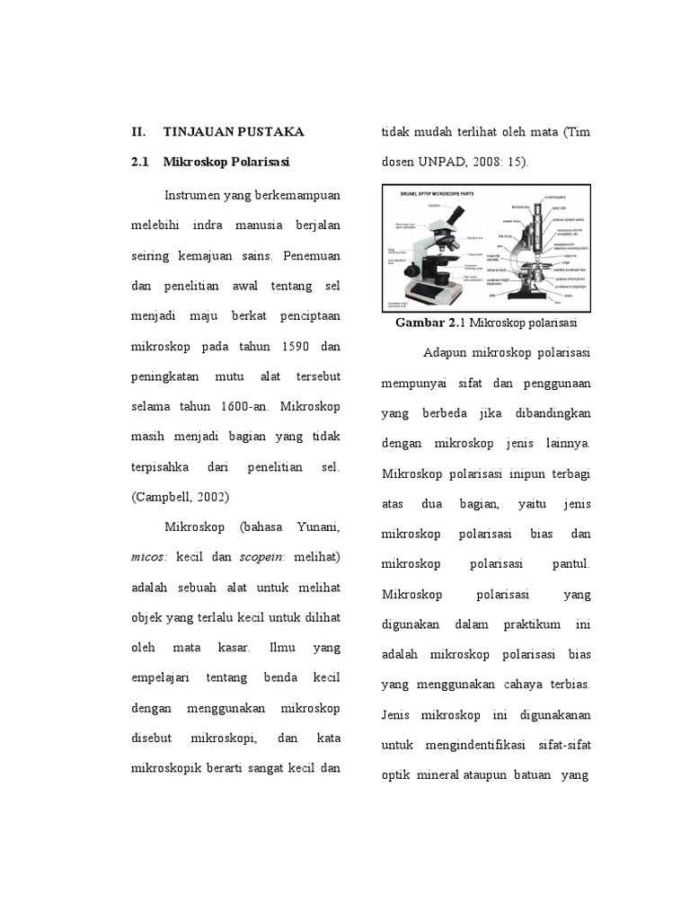 JURNAL Mineral Optik Pengenalan Mikroskop | PDF