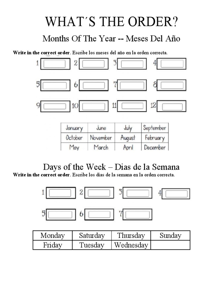 Fechas-Date Worksheets | PDF