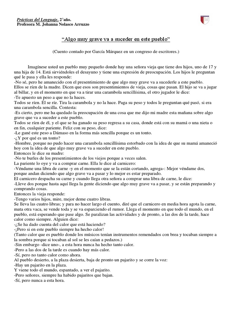 Algo Muy Grave Va A Suceder en Este Pueblo 1 | PDF