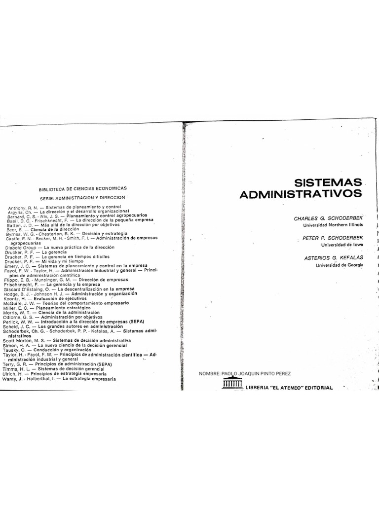 Sistemas - Administrativos Schoderbek Kefalas | PDF
