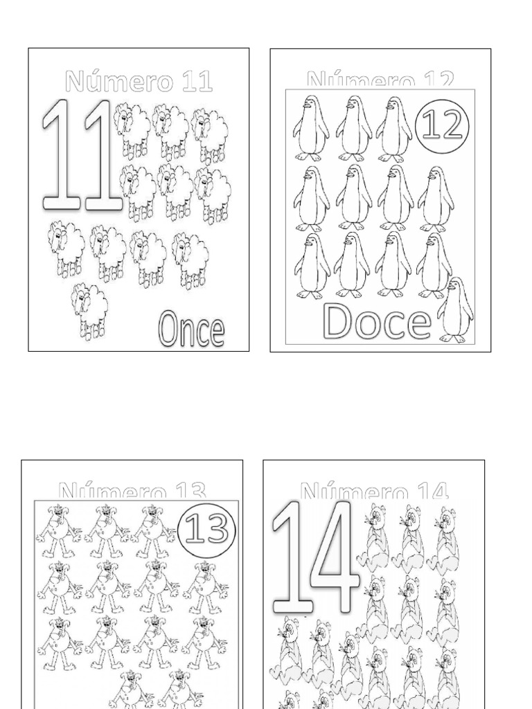 Números del 11 al 20 en Texto | PDF