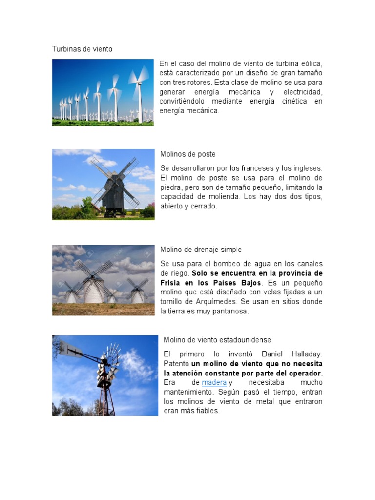 Tipos de Molinos de Viento | PDF