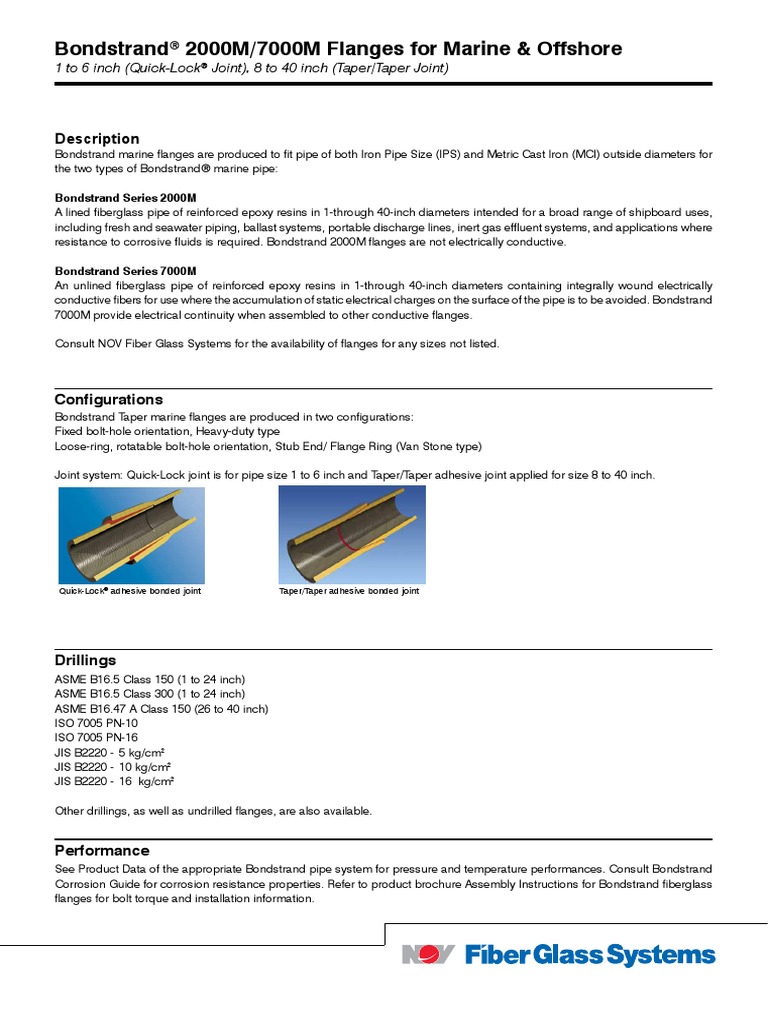 Bondstrand 2000M 7000M Flanges For Marine and Offshore Data Sheet | PDF ...