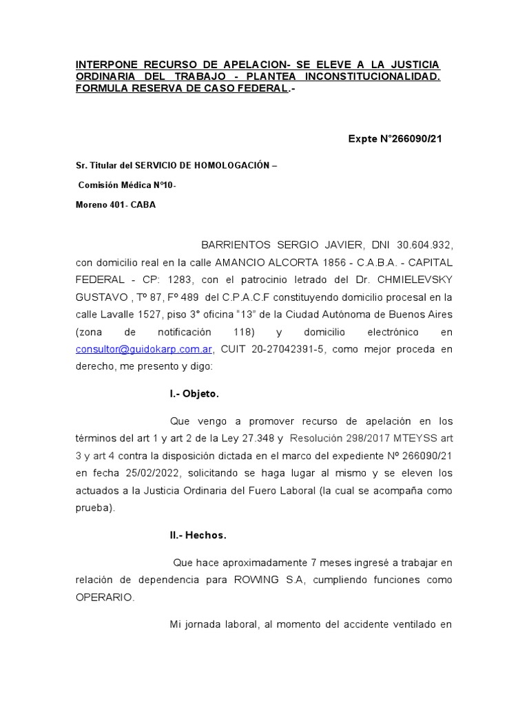 Demanda Art | PDF | Jurisdicción | Caso de ley