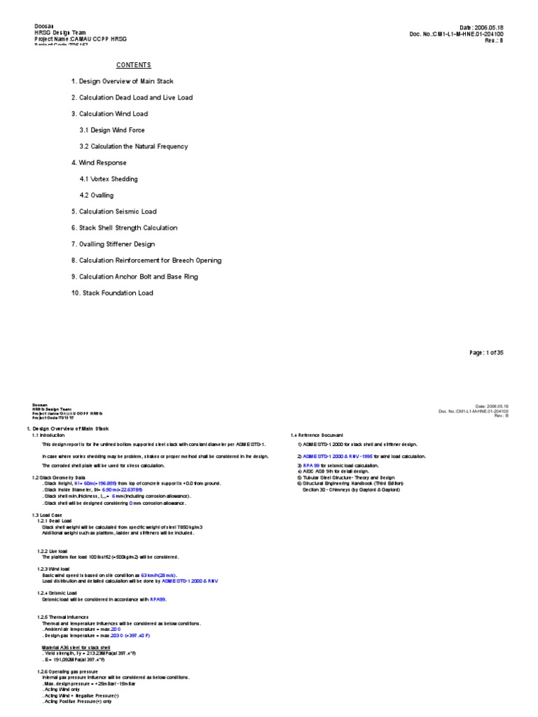 Design Loads and Structural Analysis of a 60m Steel Stack for a ...
