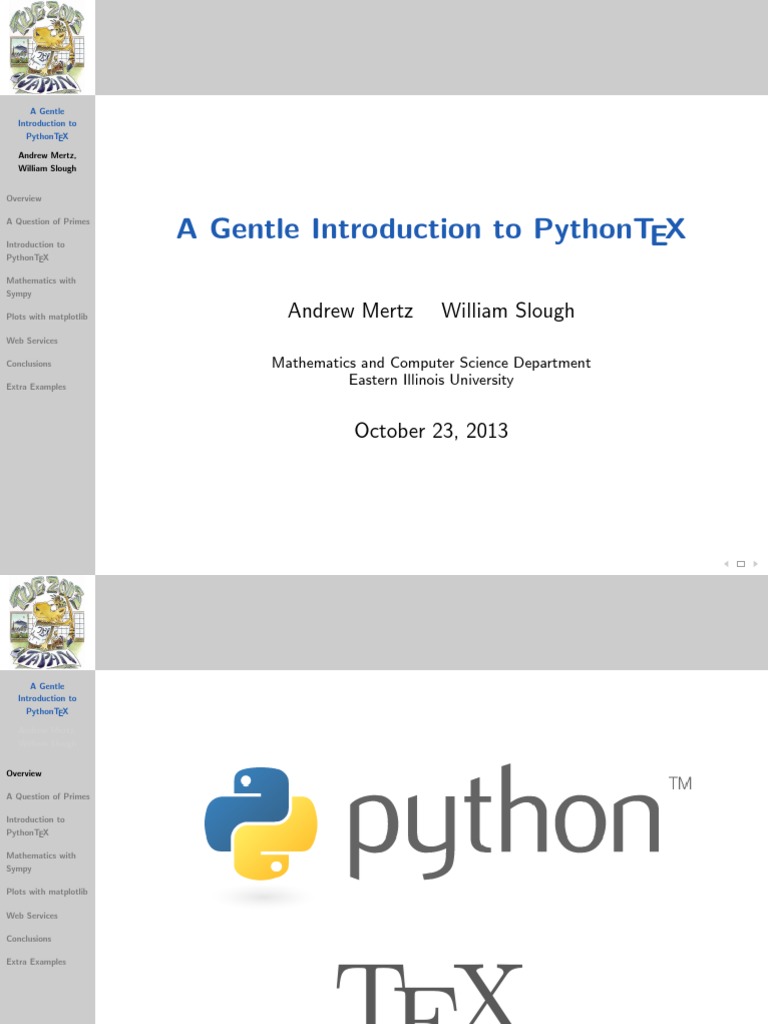 Pythontex Introduction And Examples Pdf Json Python Programming Language