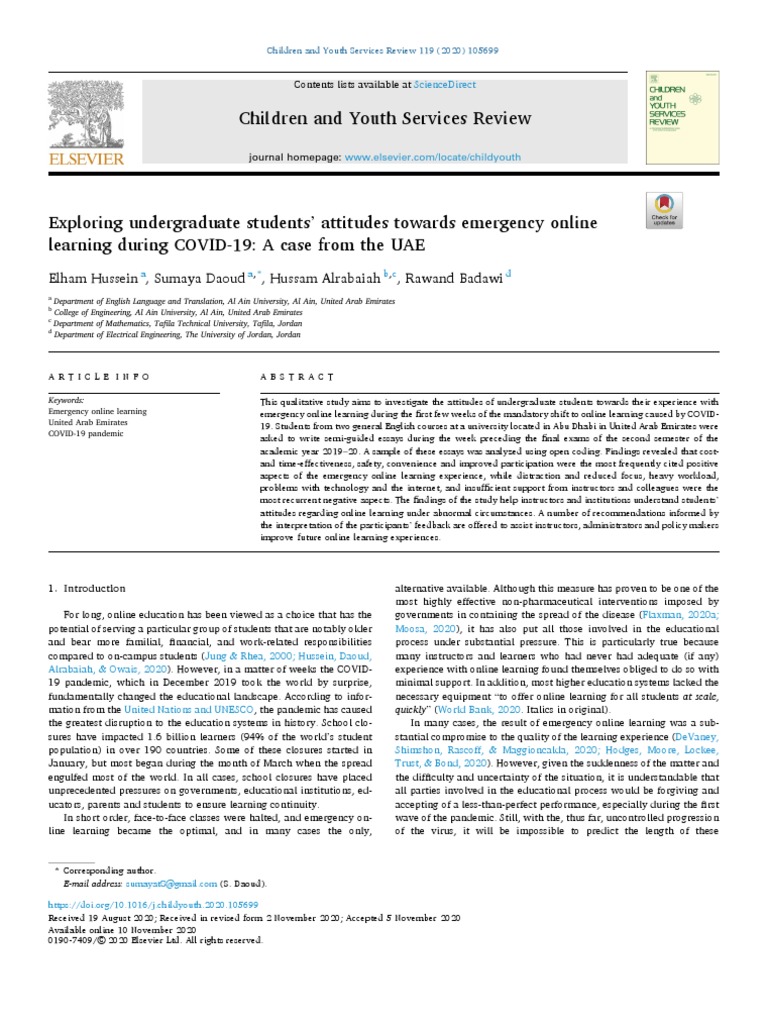 Children and Youth Services Review: Elham Hussein, Sumaya Daoud, Hussam ...