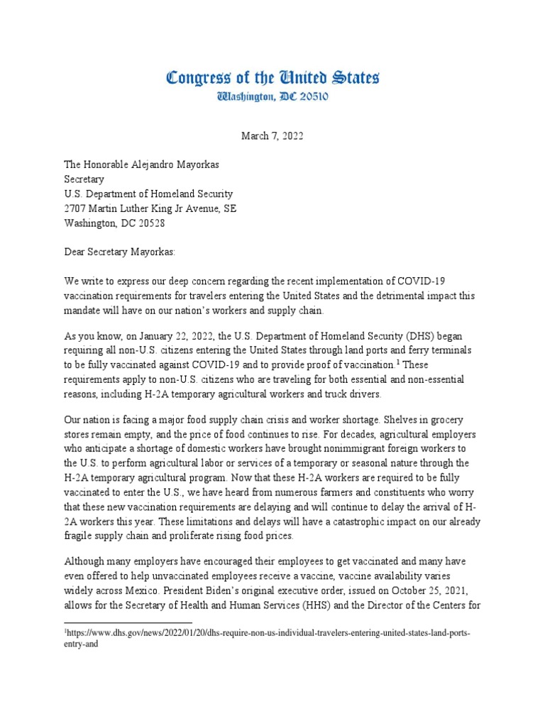 3.7 GOP Letter To DHS | PDF | United States Department Of Health And ...