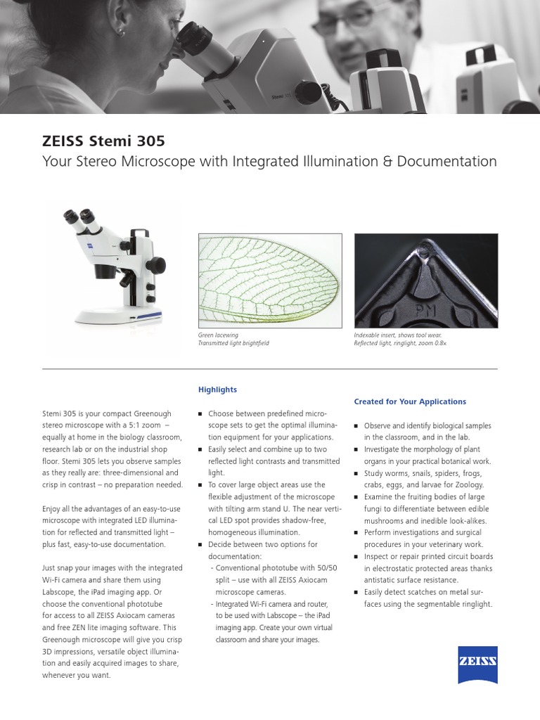 ZEISS Stemi 305: Your Stereo Microscope With Integrated Illumination ...