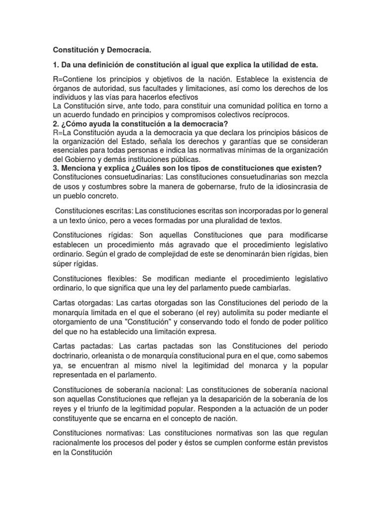 Constitución Y Democracia Pdf Constitución Democracia