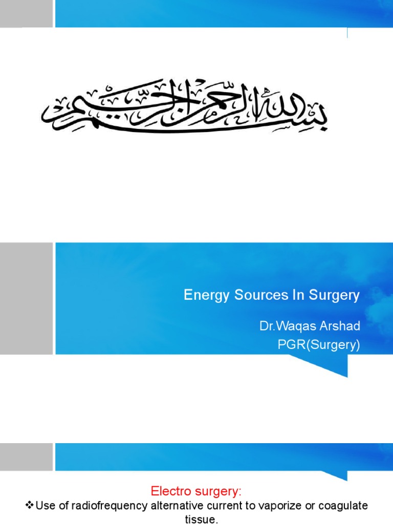 Energy Sources in Surgery | PDF | Electric Current | Alternating Current