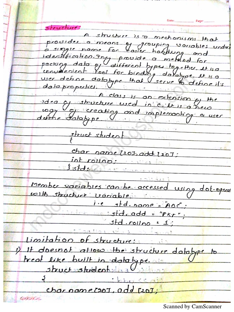 Oops Handwritten Note | PDF