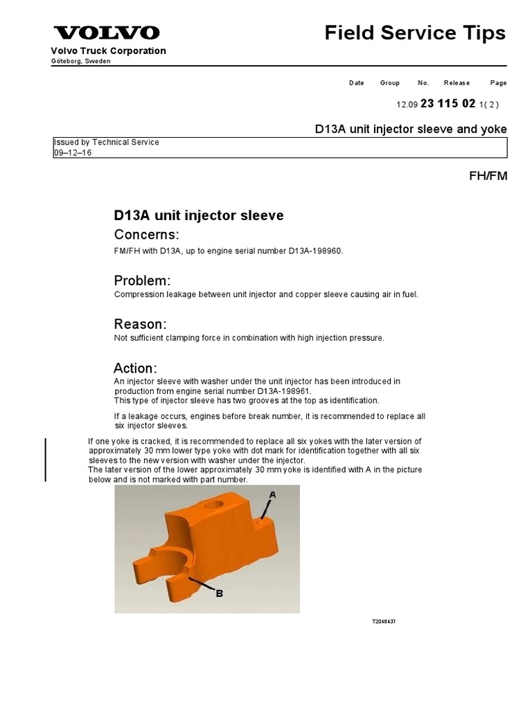 23-115 D13A Unit Injector Sleeve and Yoke-16-12-2009 | PDF