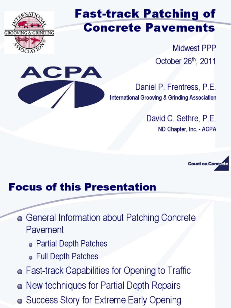 27 - Fast-Track Patching of Concrete Pavements | PDF | Concrete | Road Surface