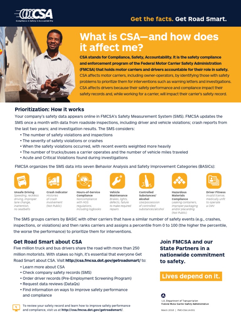 What Is CSA Factsheet | PDF | Road Safety | Vehicles