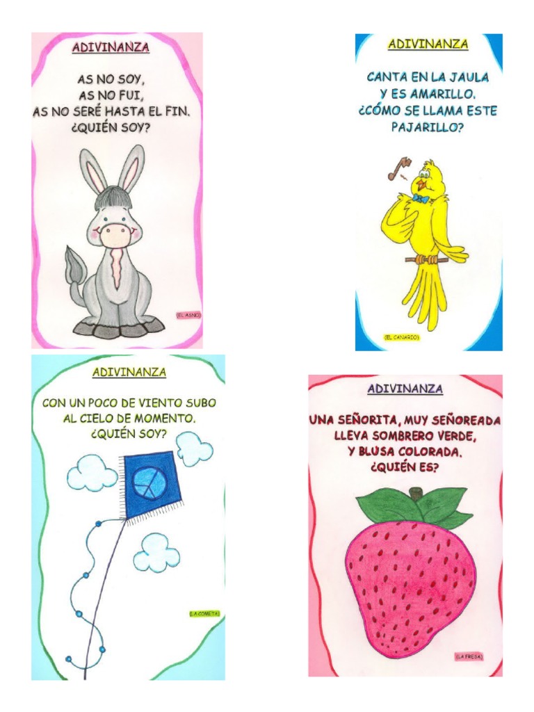 Adivinanzas Ilustradas | PDF