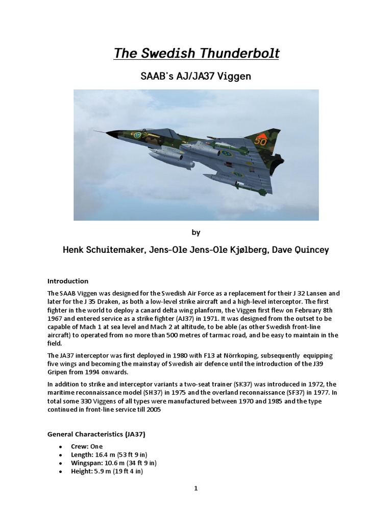 SAAB 37 Viggen | PDF | Aircraft | Aviation