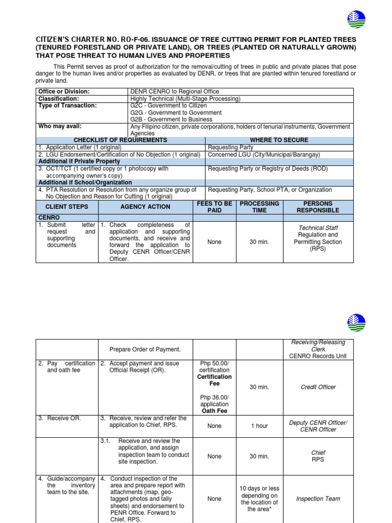 Tree Cutting Permit Application Process | PDF | Justice | Crime & Violence