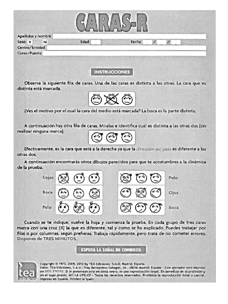 Test Caras Atención | PDF