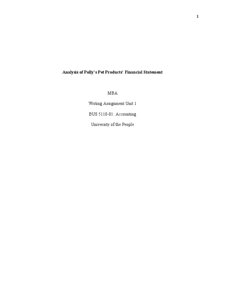 Polly's Pet Products Financial Analysis | PDF | Balance Sheet | Equity ...