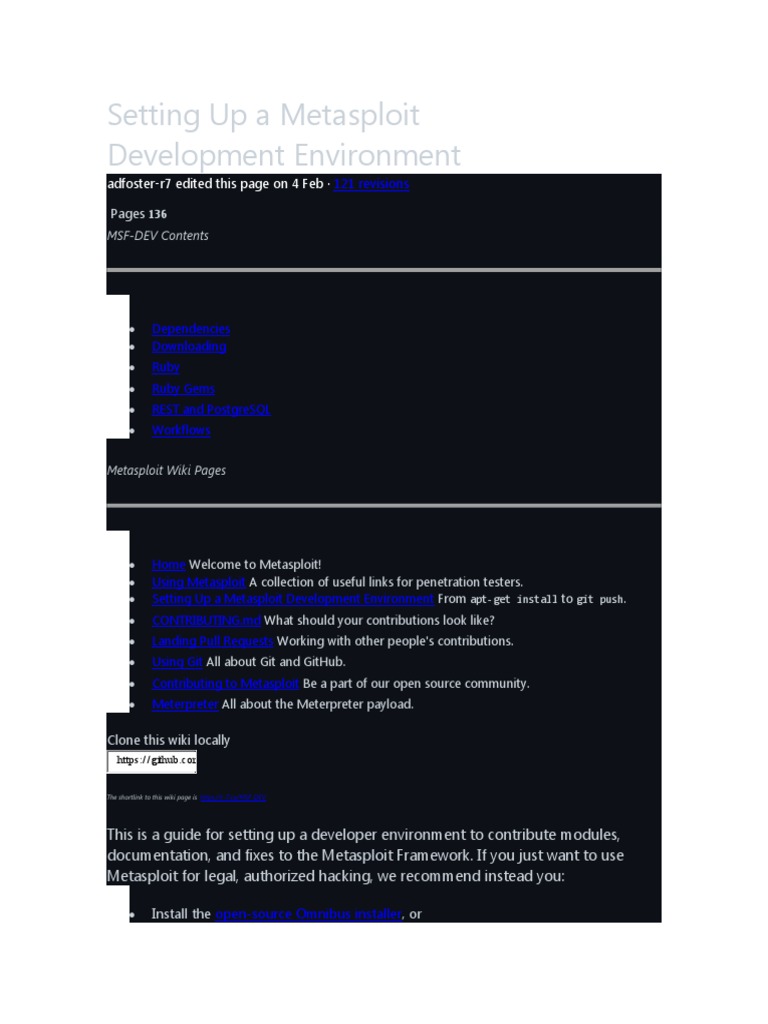 Metasploit Guide Install | PDF | Computer Science | Operating System Families