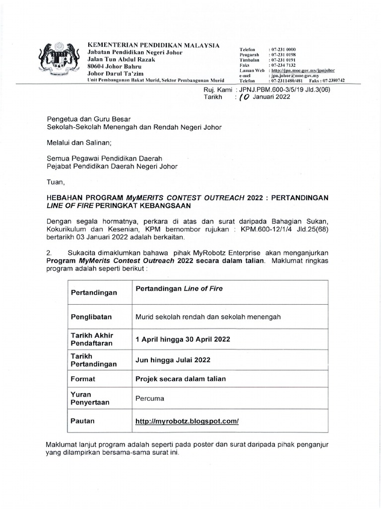 Hebahan Program Line of Fire-2022 | PDF