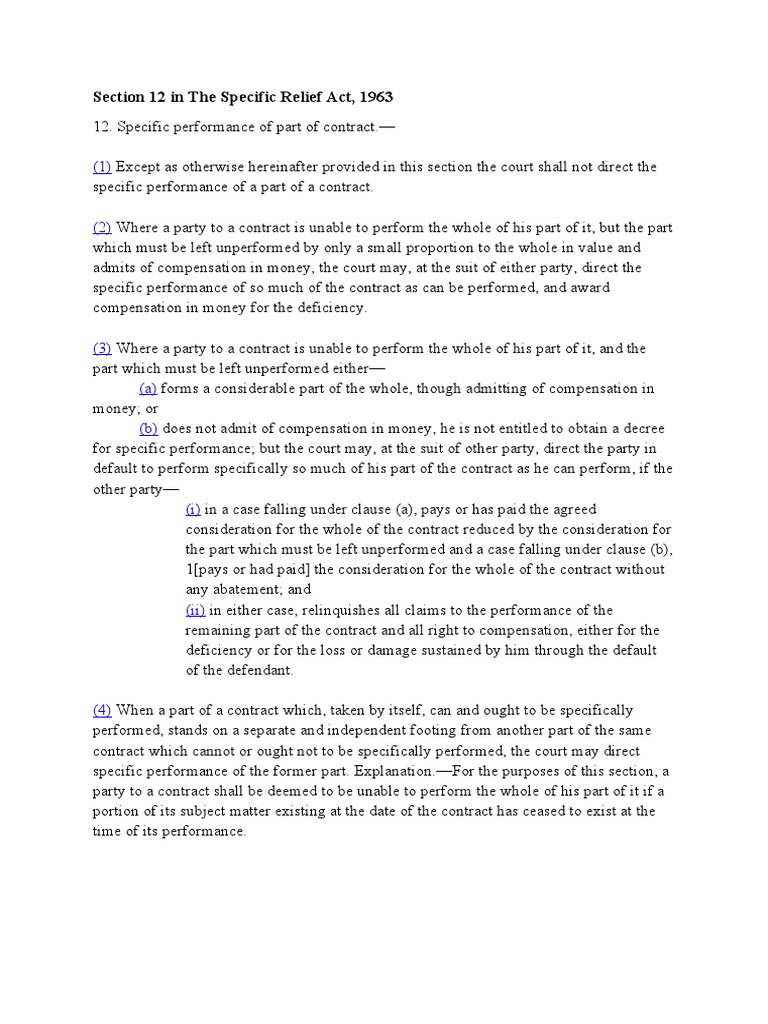 Section 12 of Sra | PDF