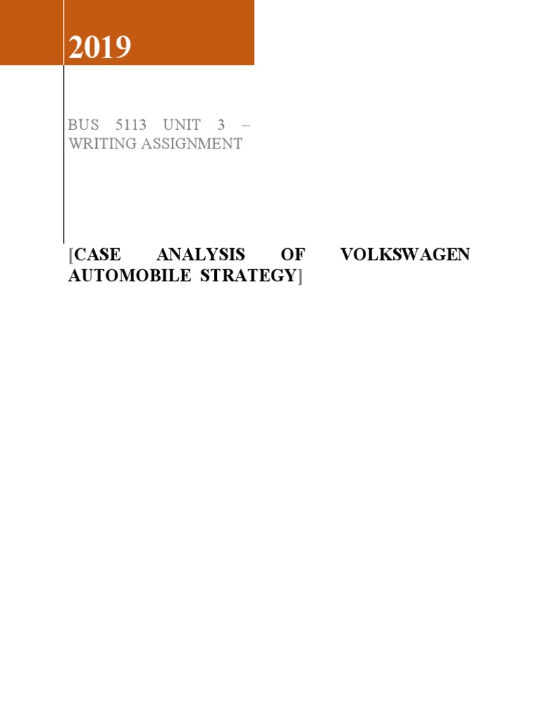 Writing Assignment - Volkswagen Case Study | PDF | Volkswagen ...