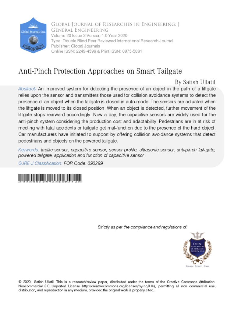 Anti-Pinch Protection Approaches On Smart Tailgate | PDF | Capacitor ...