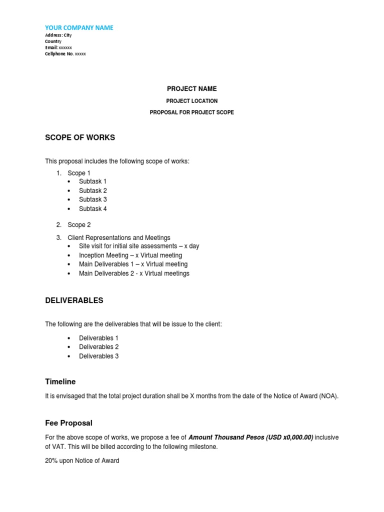 Simple Subconsultant Proposal Template | PDF