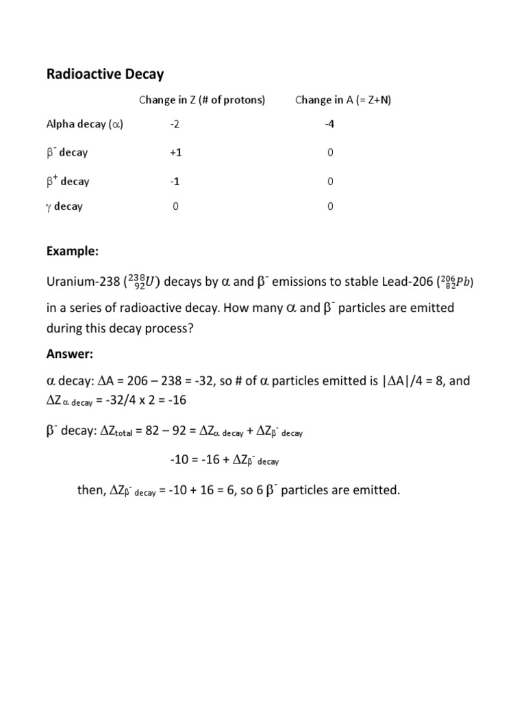 Notes On Radioactive Decay, Gamma Attenuation and Cross Section ...