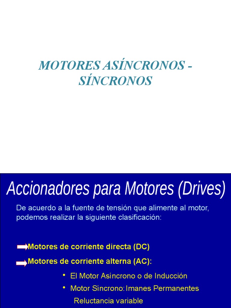 Motores Asíncronos - Síncronos 8 | PDF | Motor eléctrico | Corriente eléctrica