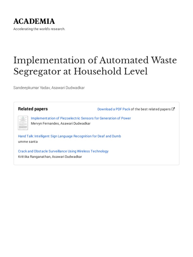 Waste Segregator Ijirset April 17-With-Cover-Page-V2 | PDF | Electric ...
