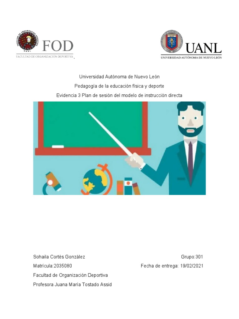 Evidencia 3 Plan de Sesión Del Modelo de Instrucción Directa | PDF