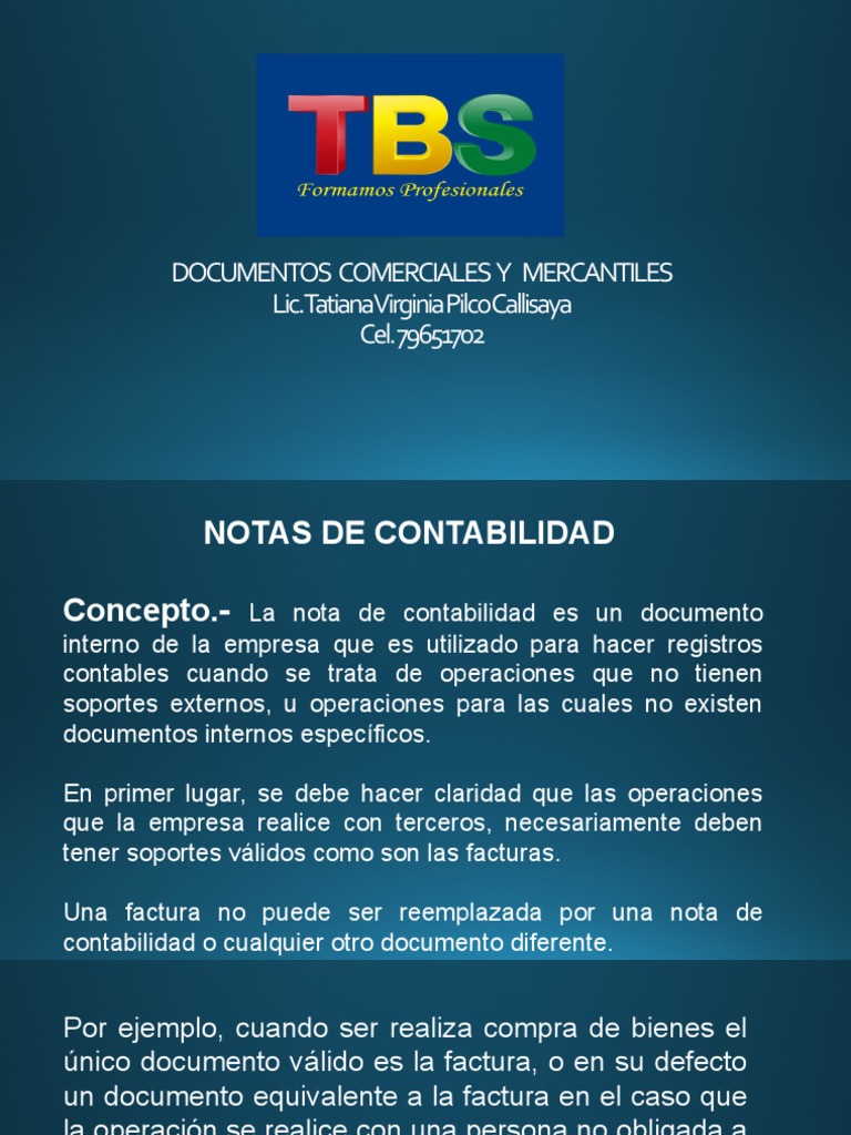 Notas de Contabilidad | PDF | Contabilidad | Factura