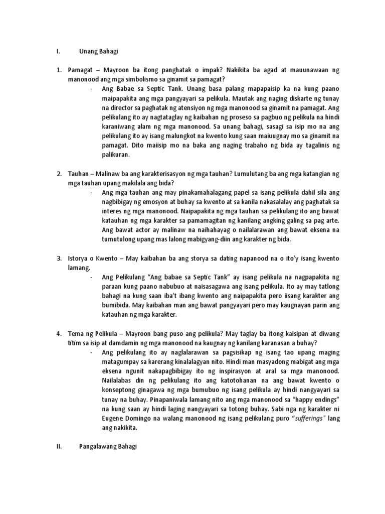 Movie Analysis Filipino | PDF