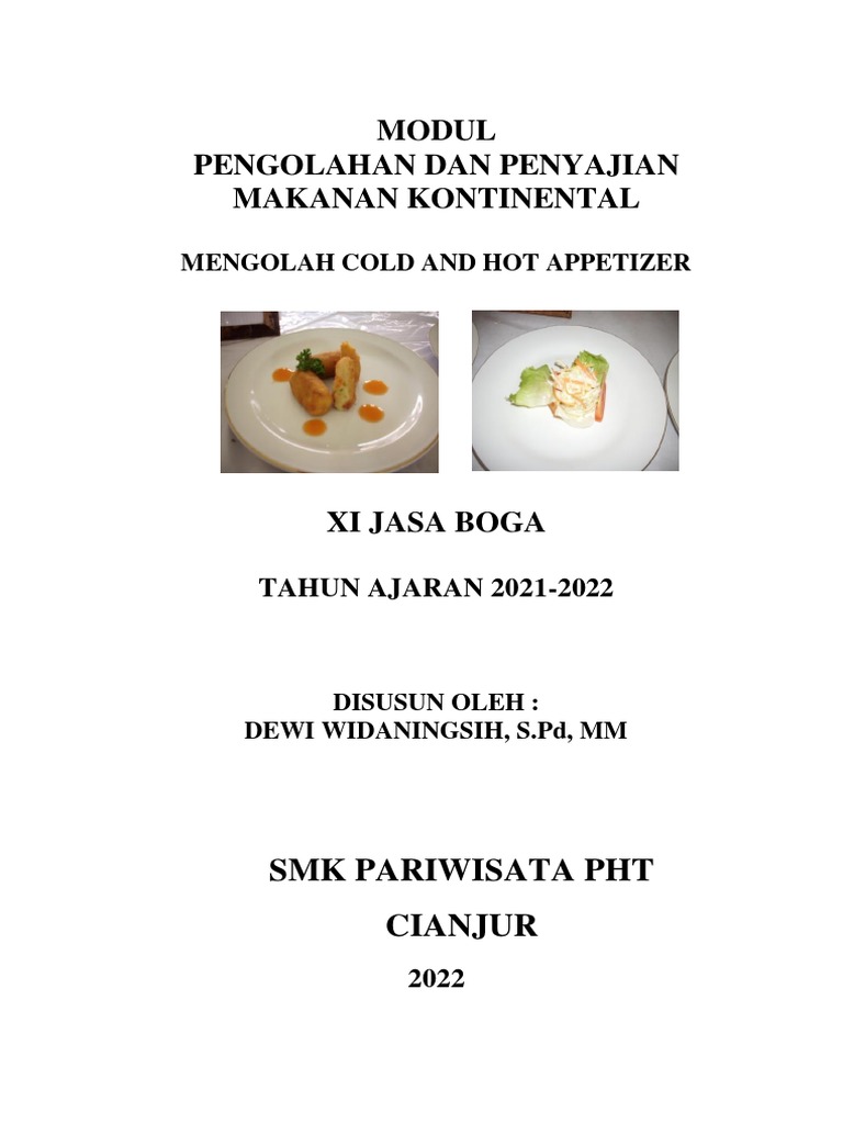 Panduan Penyajian Appetizer Kontinental | PDF