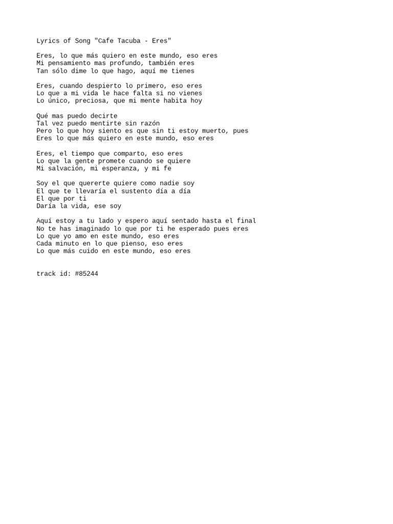 Cafe Tacuba - Eres | PDF