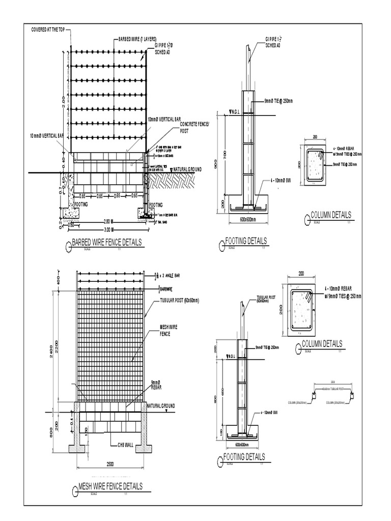 Column Details: Fence Elevation Detail | PDF | Structural Engineering ...